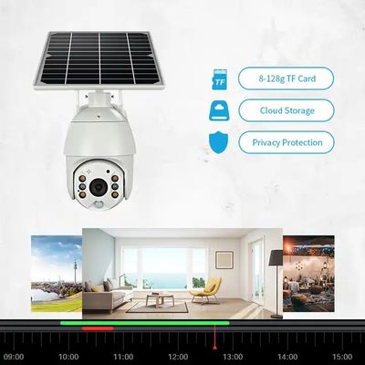 SD Card Solar Powered PTZ Camera , Outdoor 4G Security Camera With ...